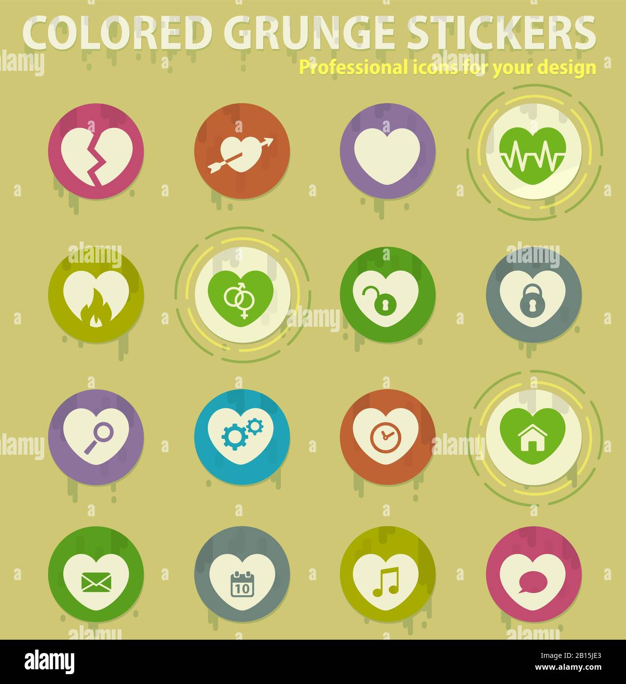 colored grunge icons Stock Vector Image & Art - Alamy