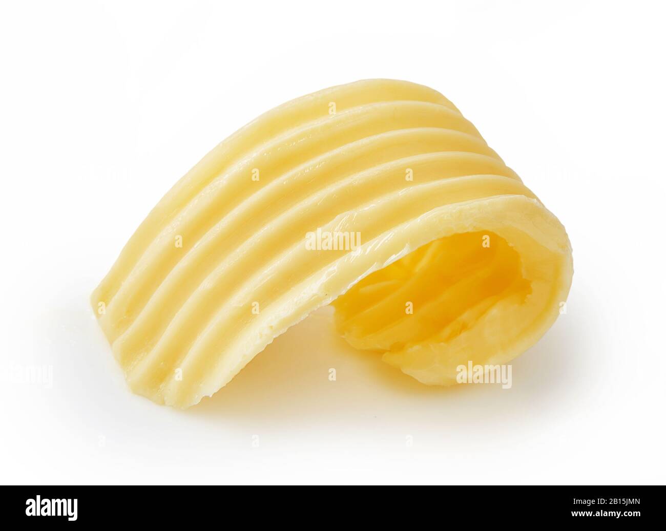 Butter curl or butter roll isolated on white background Stock Photo - Alamy