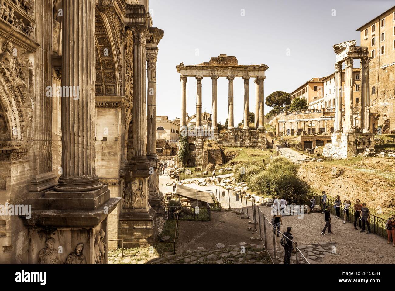 ROME, ITALY - MAY 15, 2014: Arch of Emperor Septimius Severus and ...