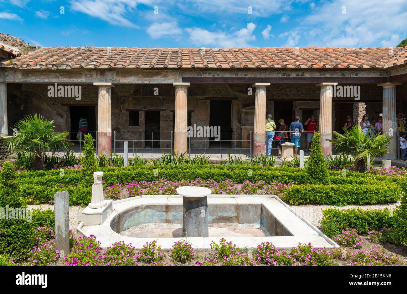 POMPEII, ITALY - MAY 13: A beautiful ancient house. Pompeii is an ...