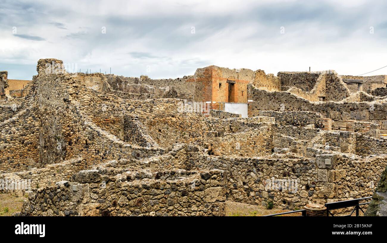Ruins of Pompeii, Italy. Pompeii is an ancient Roman city died from the ...