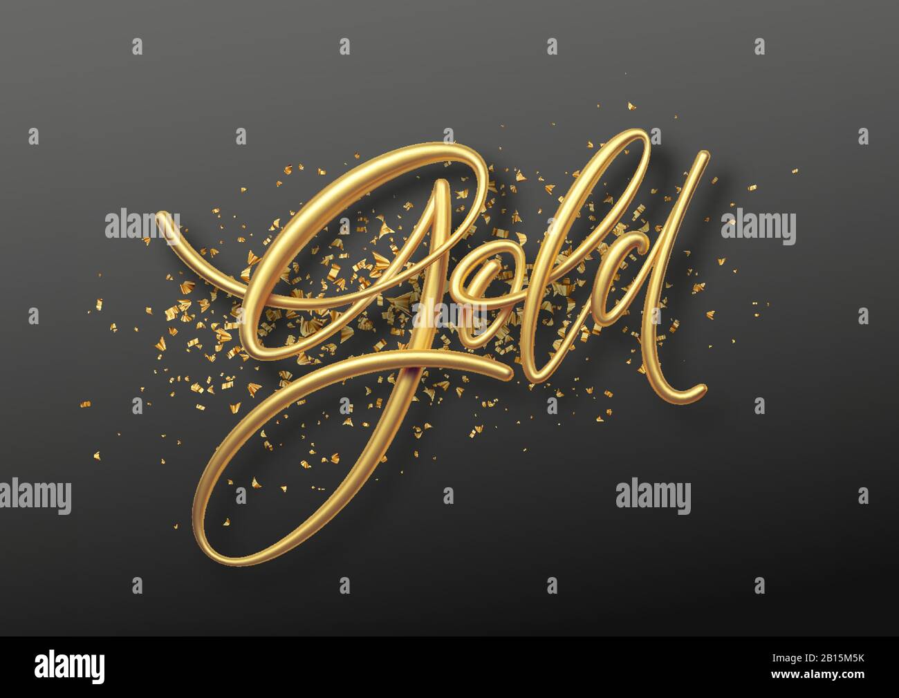 Word Gold 3d calligraphic lettering realistic illustration isolated on ...
