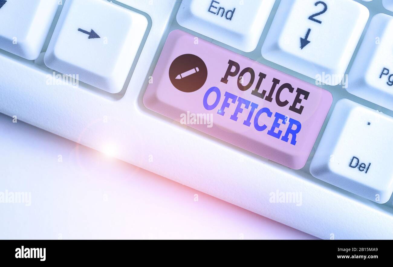 Handwriting text Police Officer. Conceptual photo a demonstrating who ...