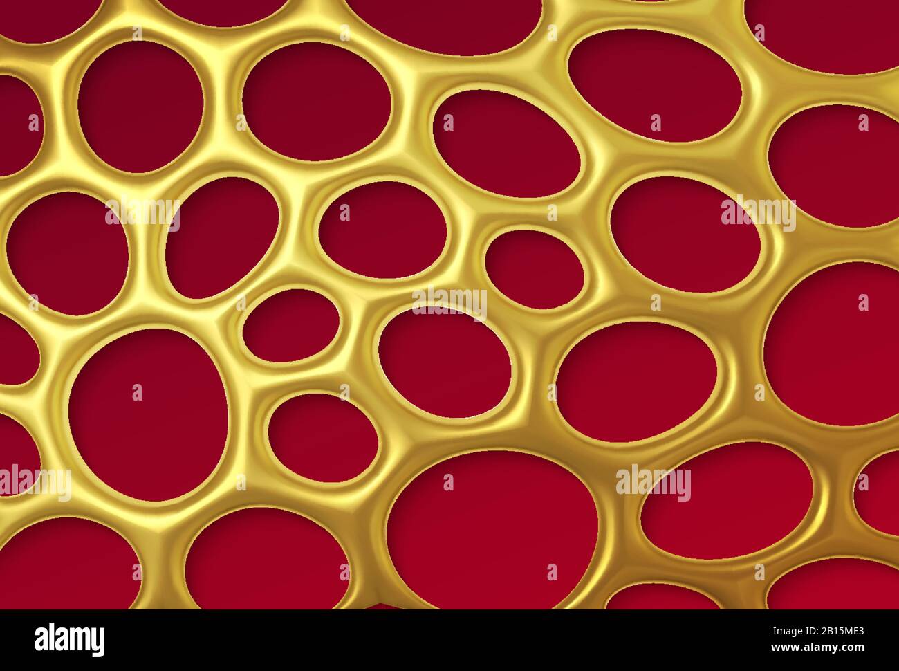 Golden organic realistic 3d grid pattern. Modern minimal geometric ...