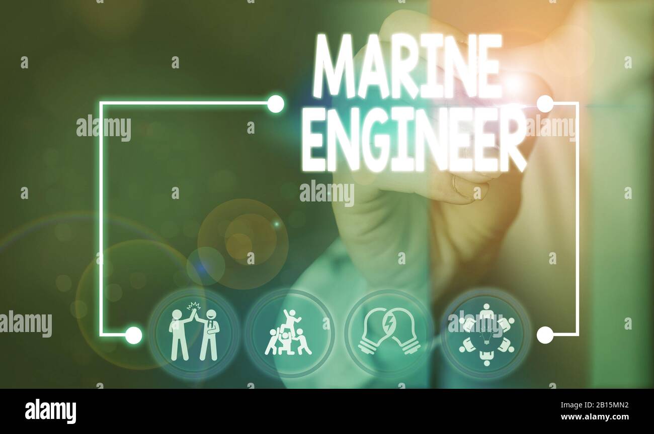 Text sign showing Marine Engineer. Business photo text incharge with ...