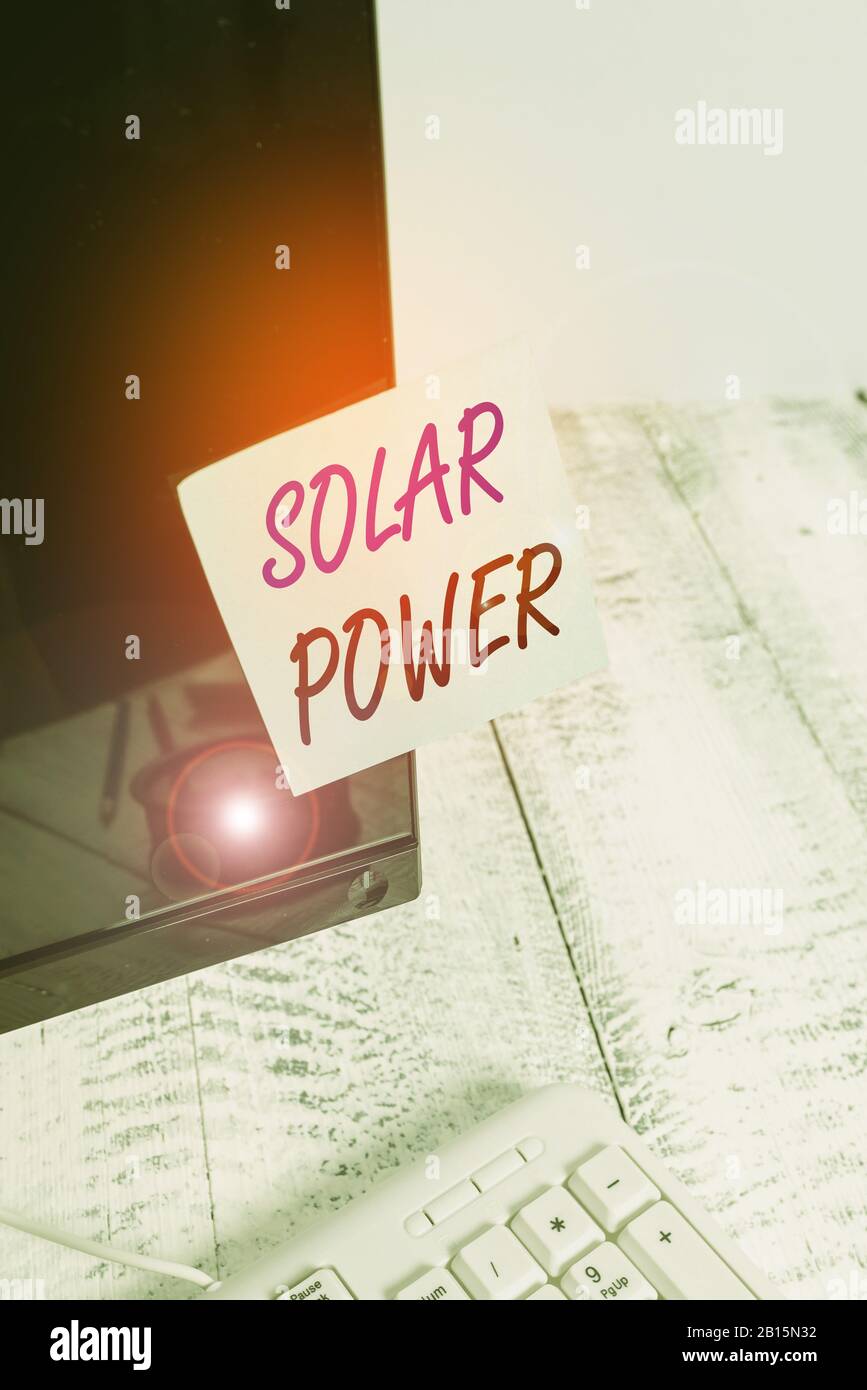 Handwriting text writing Solar Power. Conceptual photo the electricity ...
