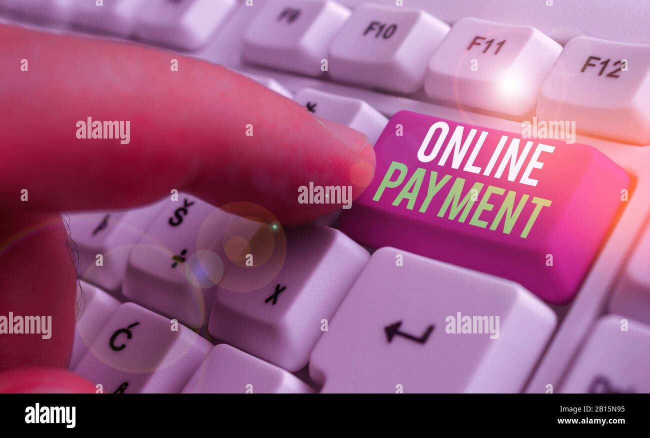 Conceptual hand writing showing Online Payment. Concept meaning ...