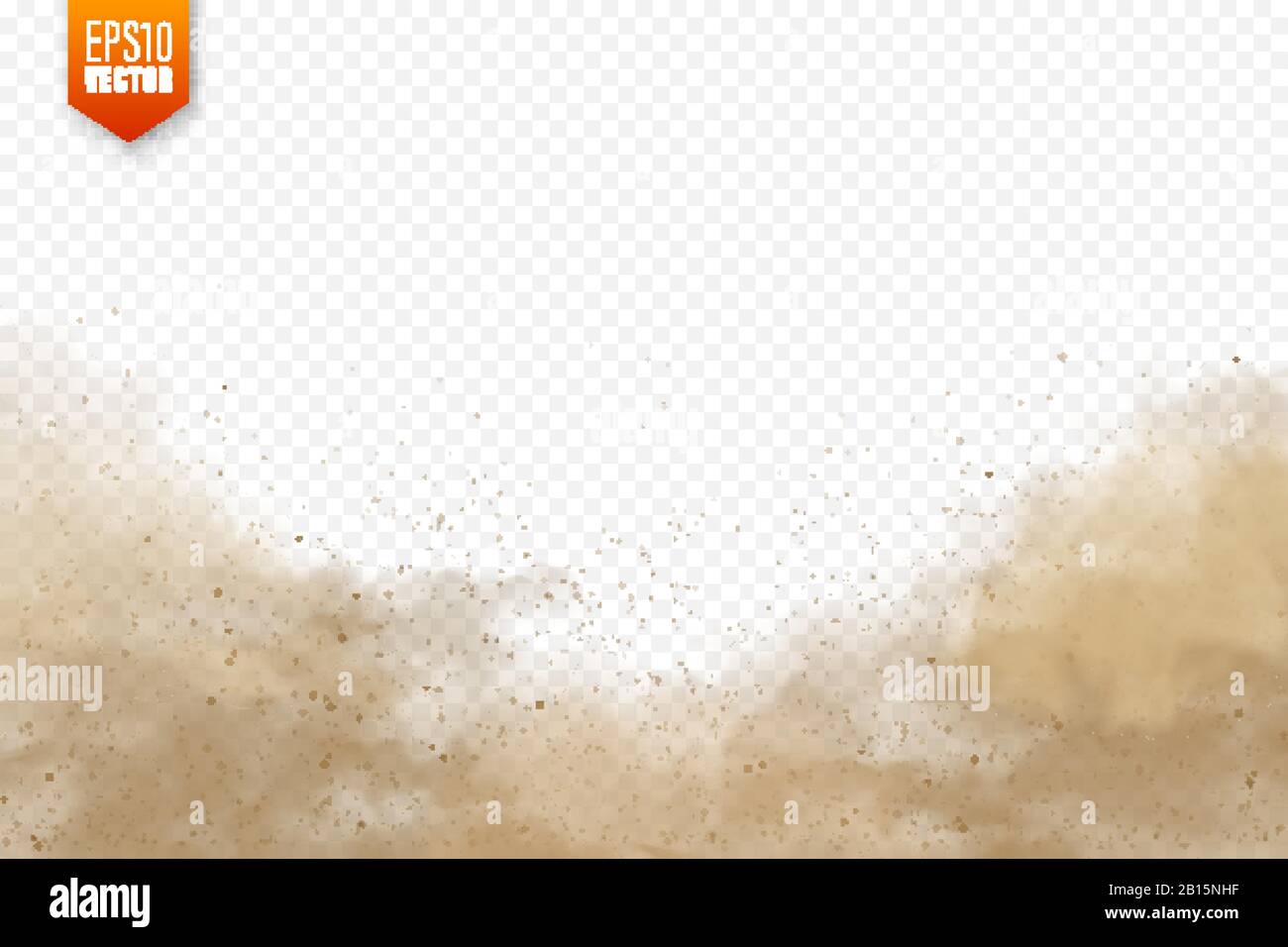 Realistic dust clouds. Sand storm. Polluted dirty brown air, smog ...