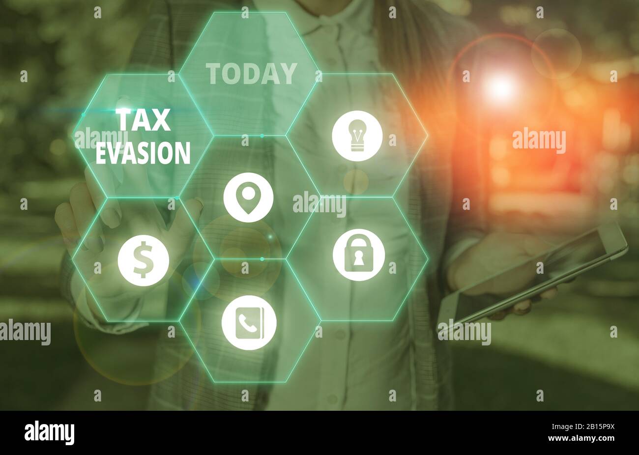 Writing note showing Tax Evasion. Business concept for the failure to ...