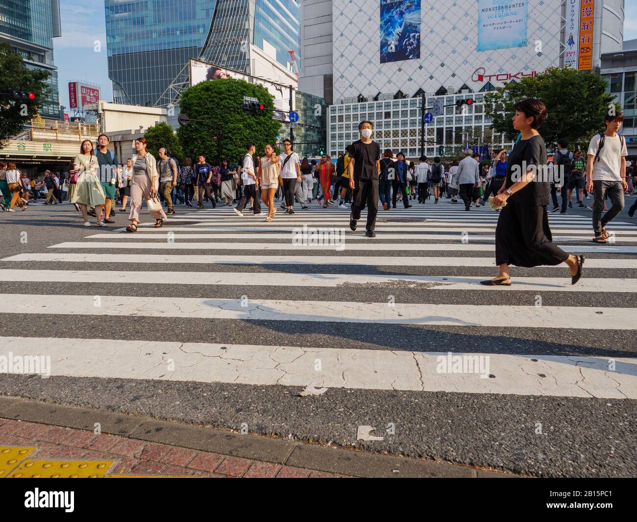 Shibuya, Japan - 23 9 19: In the crowd crossing the Shibuya scramble ...