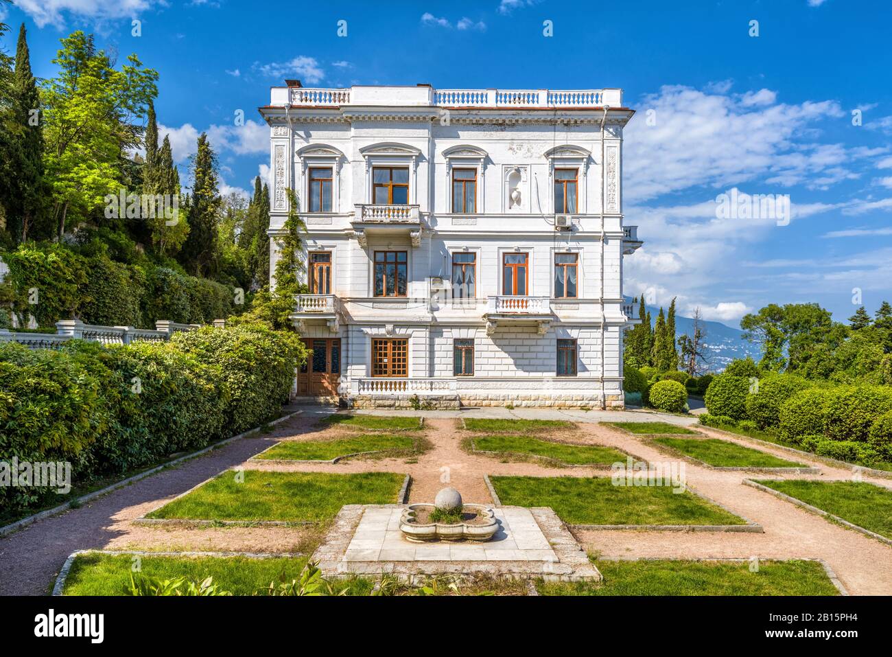 Yalta, Crimea - May 17, 2016: Scenic side view of Livadia Palace in ...