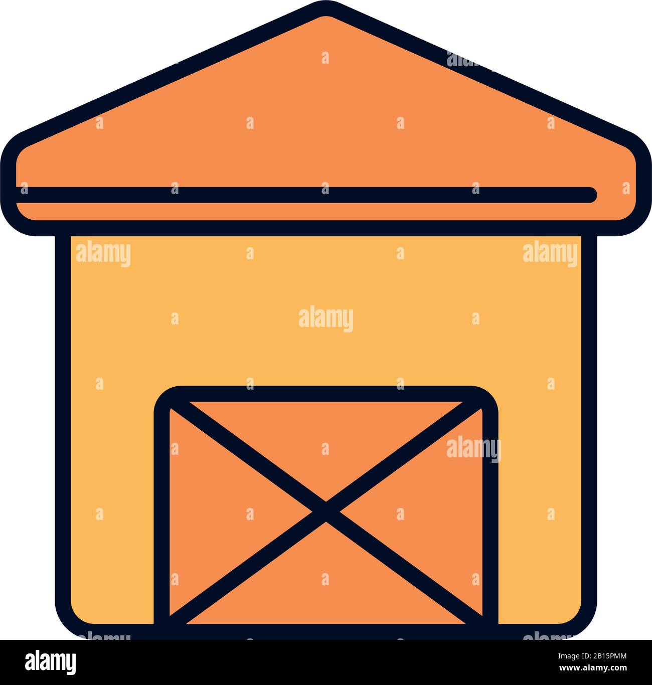 farm building line fill style icon design, agronomy lifestyle ...