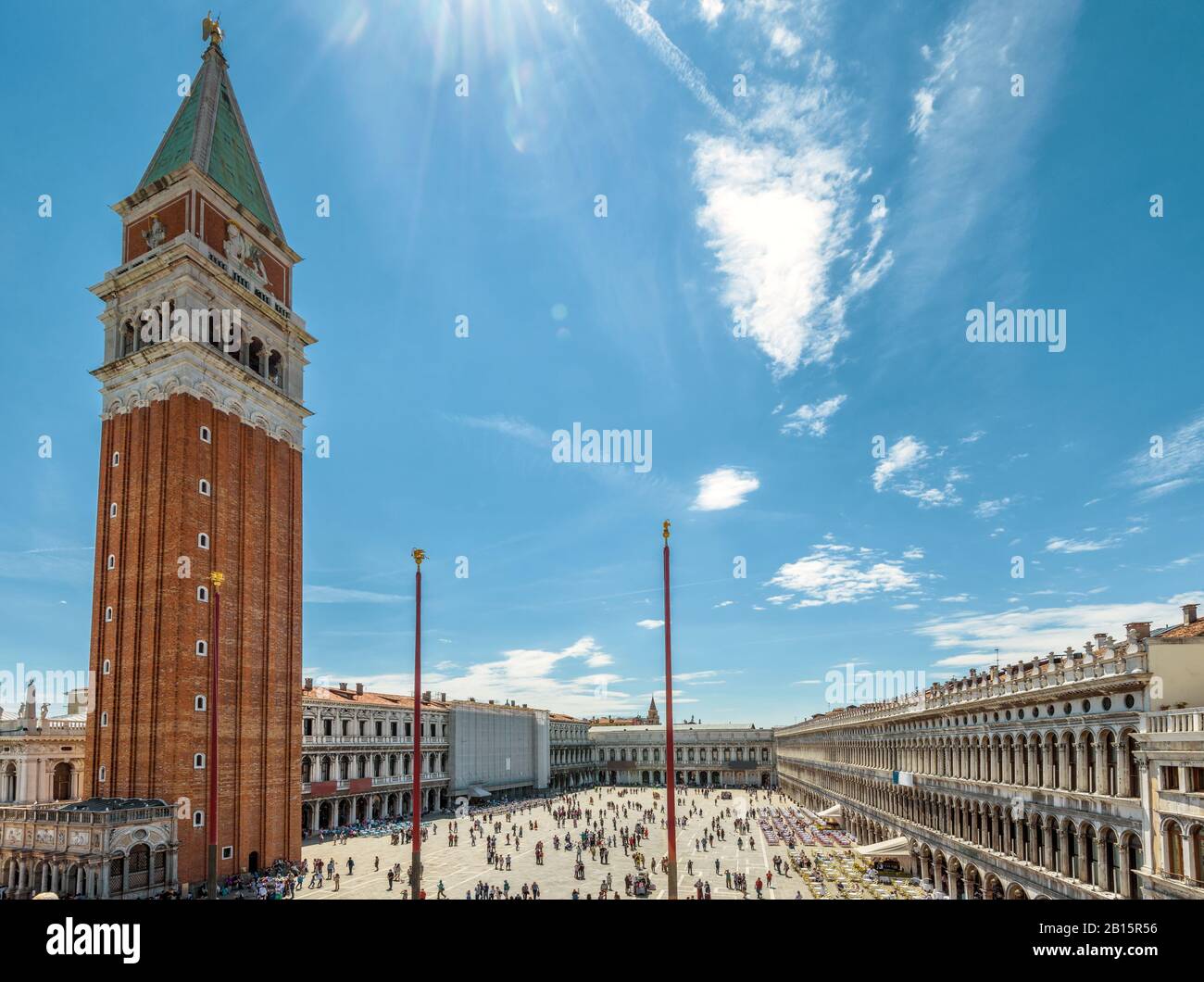 Piazza San Marco or St Mark's Square with Campanile, Venice, Italy. San ...
