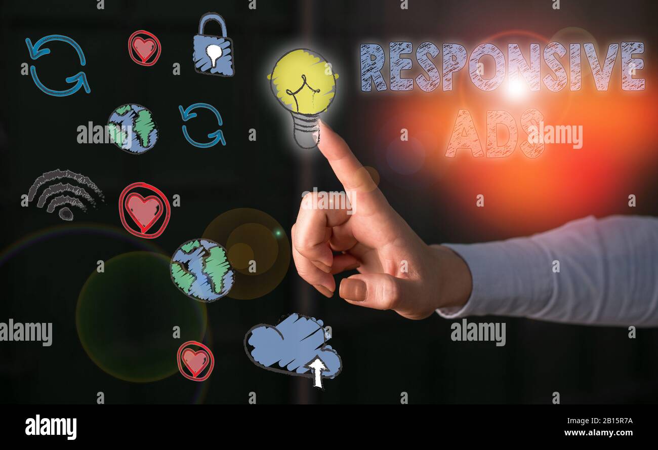 Handwriting text Responsive Ads. Conceptual photo Automatically adjust ...