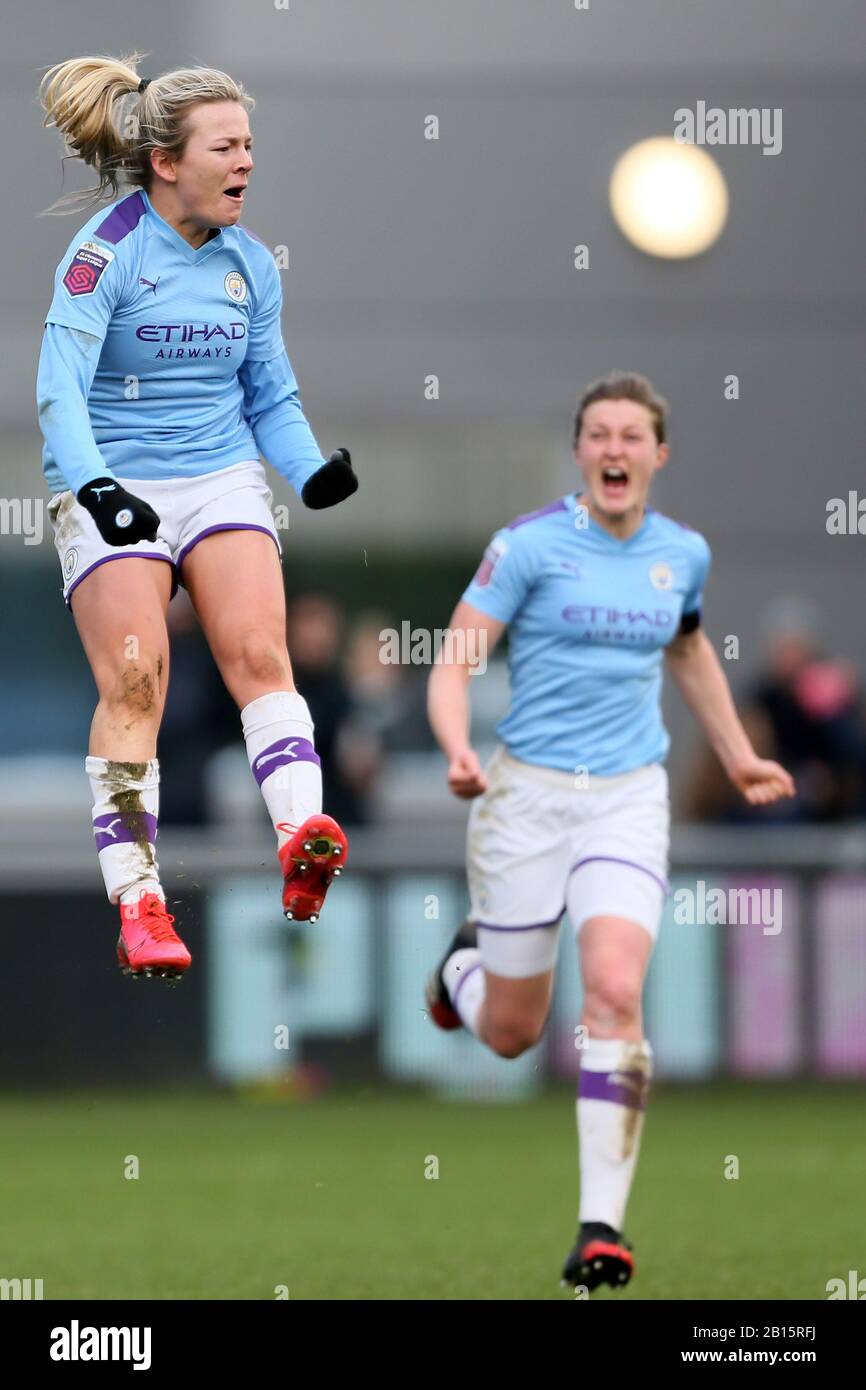 Manchester City's Lauren Hemp celebrates scoring her sides third goal ...