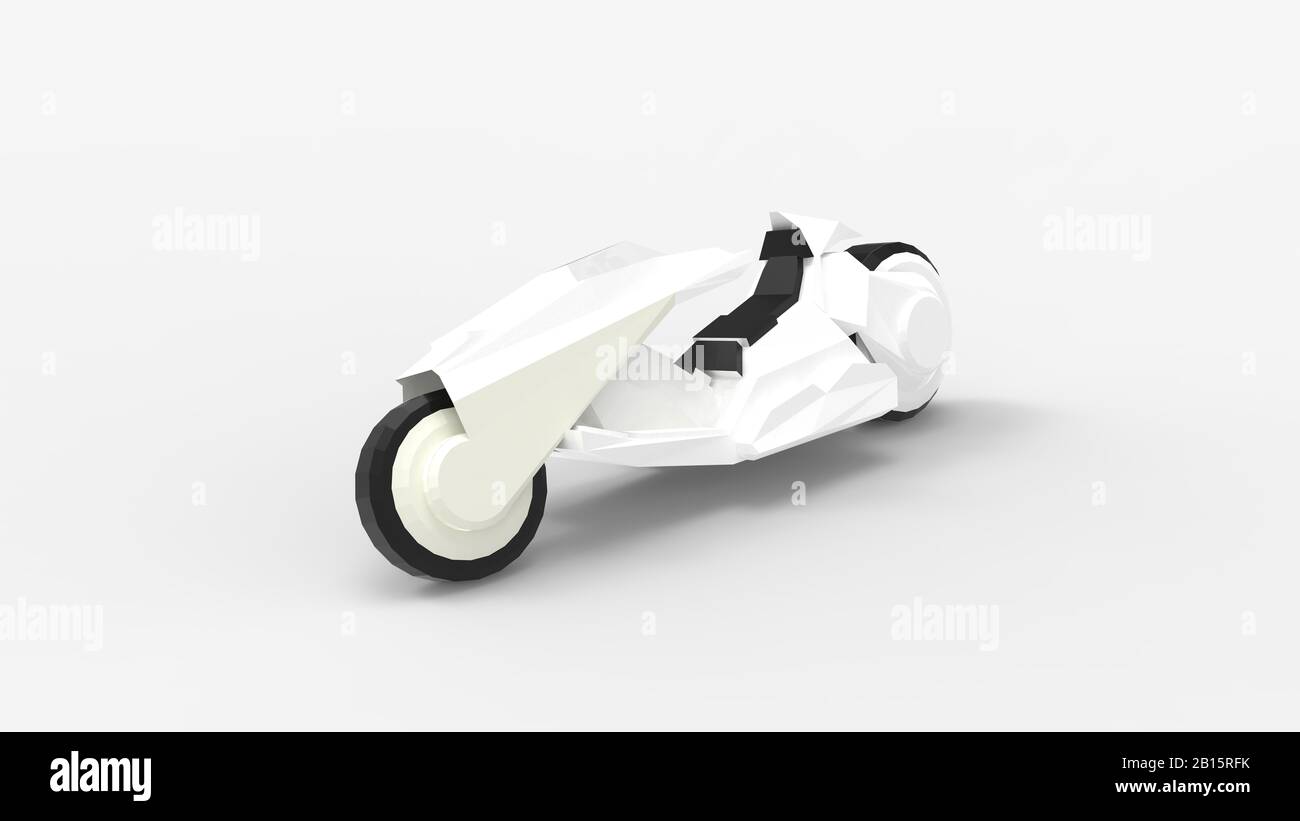 3d rendering of a modern concept motorcycle isolated on white ...