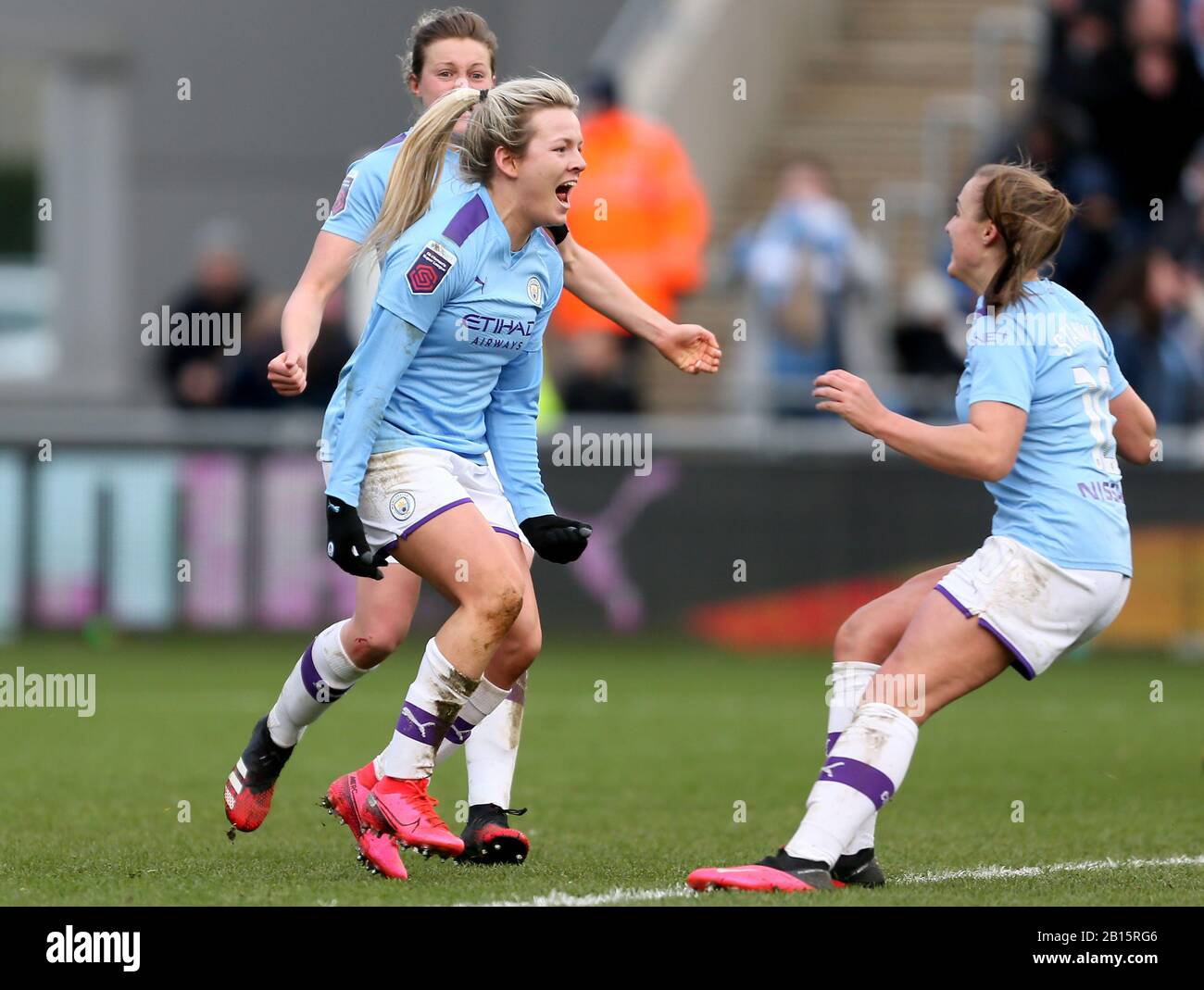 Manchester City's Lauren Hemp celebrates scoring her sides third goal ...