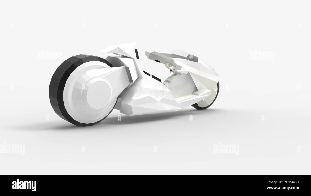 3d rendering of a modern concept motorcycle isolated on white ...