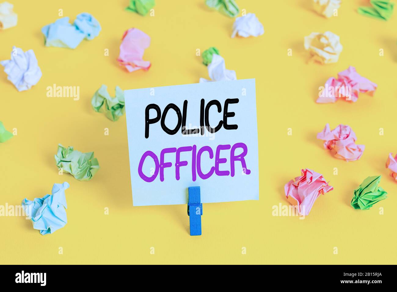 Writing note showing Police Officer. Business concept for a ...