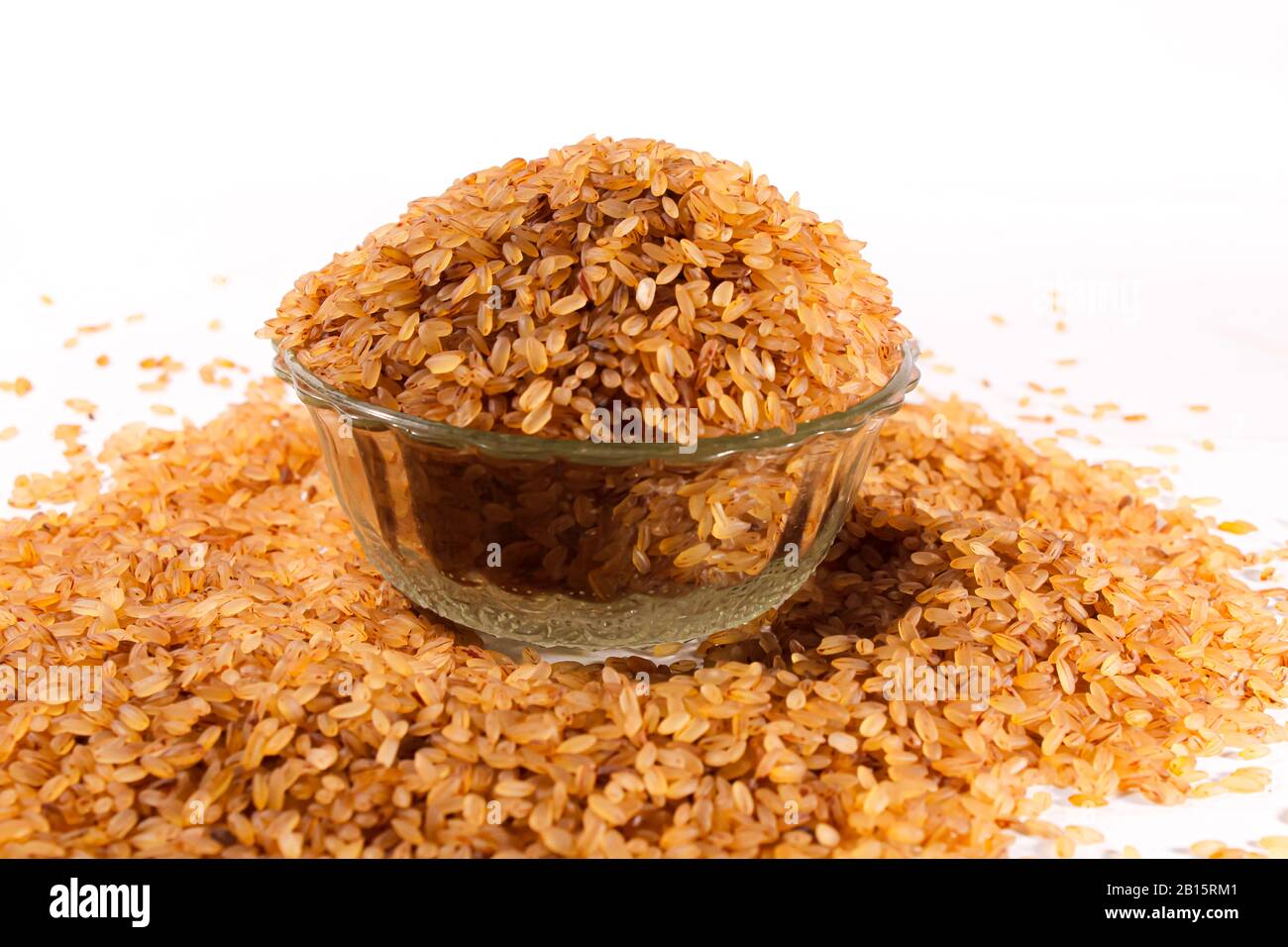 Close up Rice devzira Red with white background Stock Photo - Alamy