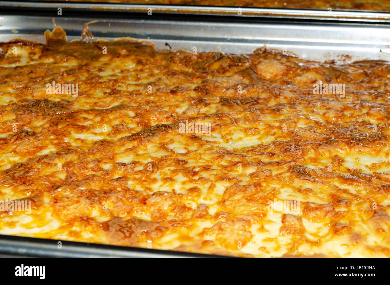 baked moussaka on a tray close up Stock Photo - Alamy
