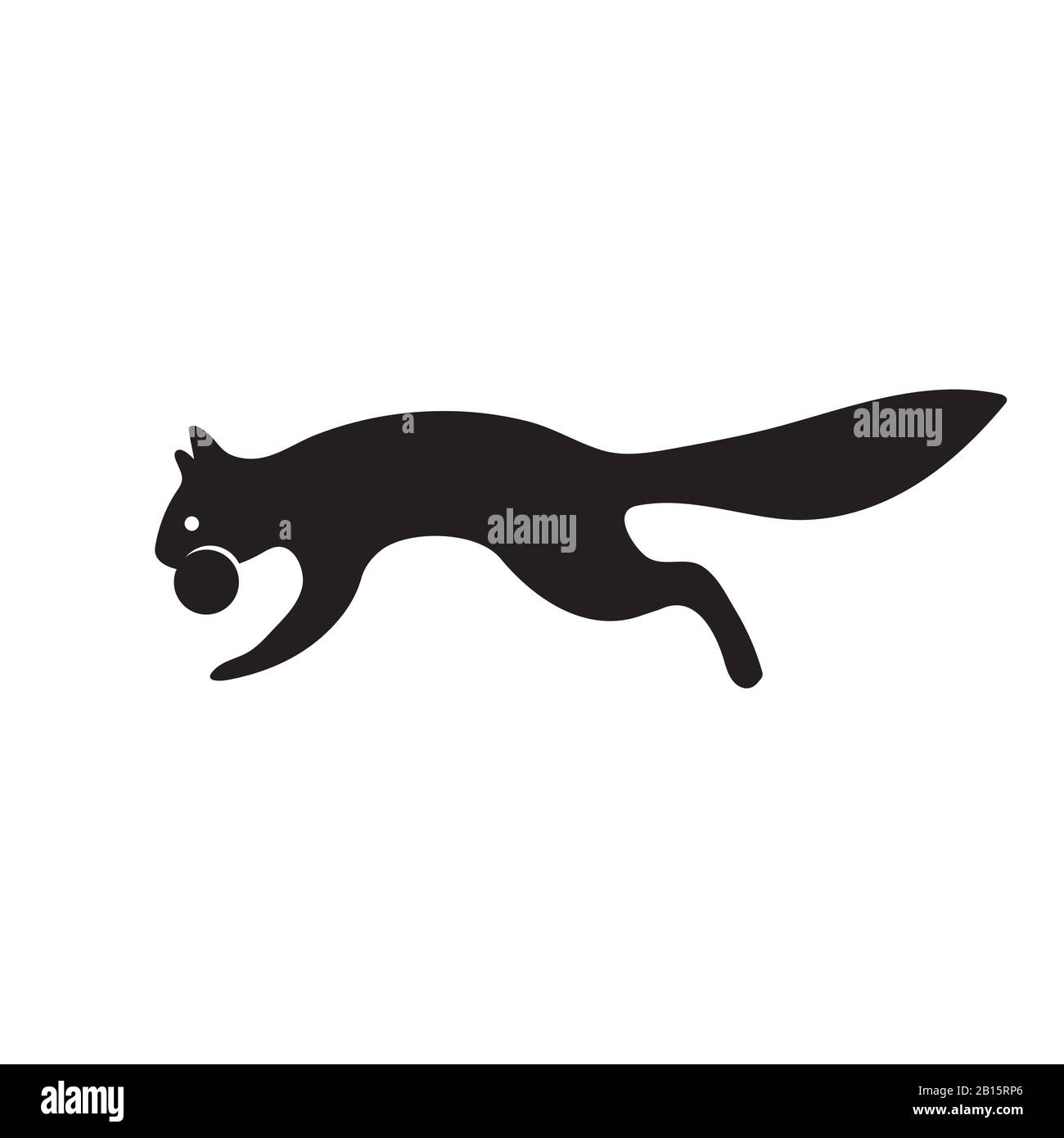 The icon of a squirrel with a nut on a white isolated background ...