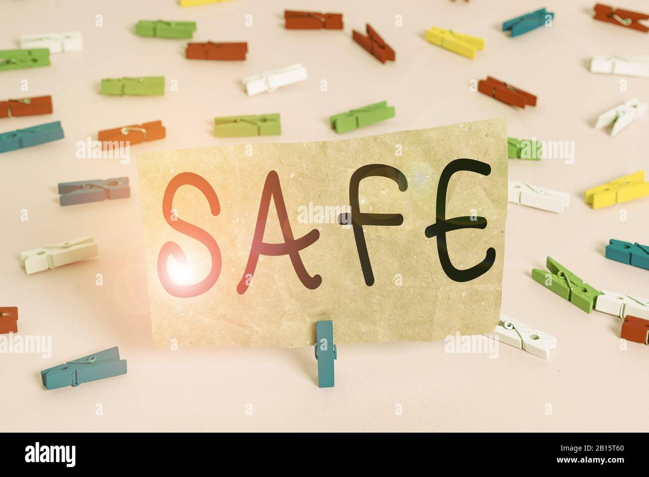 Conceptual hand writing showing Safe. Concept meaning protected from or ...