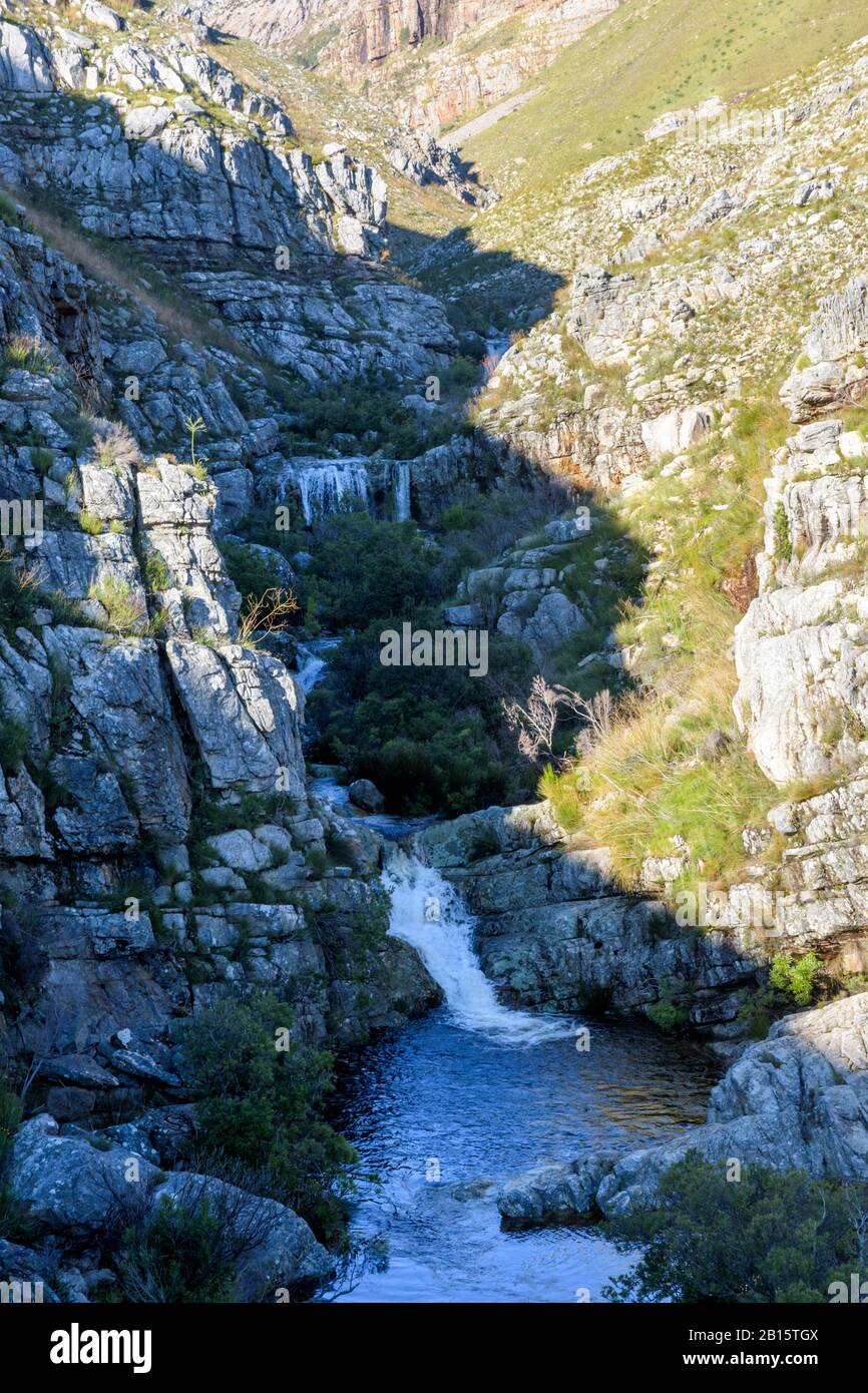 Cascading waterfalls in a mountain stream Stock Photo - Alamy