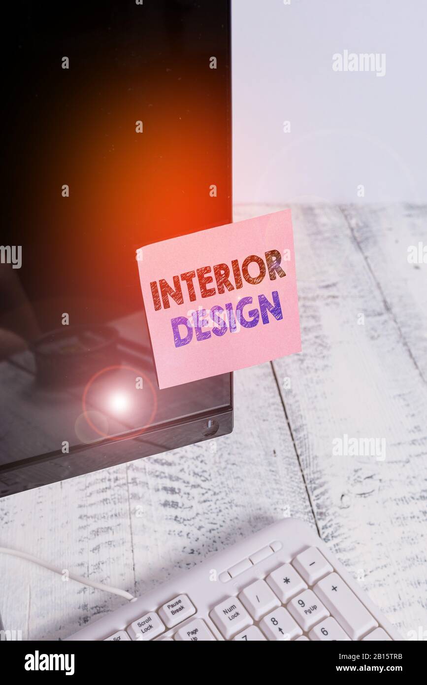 Conceptual hand writing showing Interior Design. Concept meaning the ...
