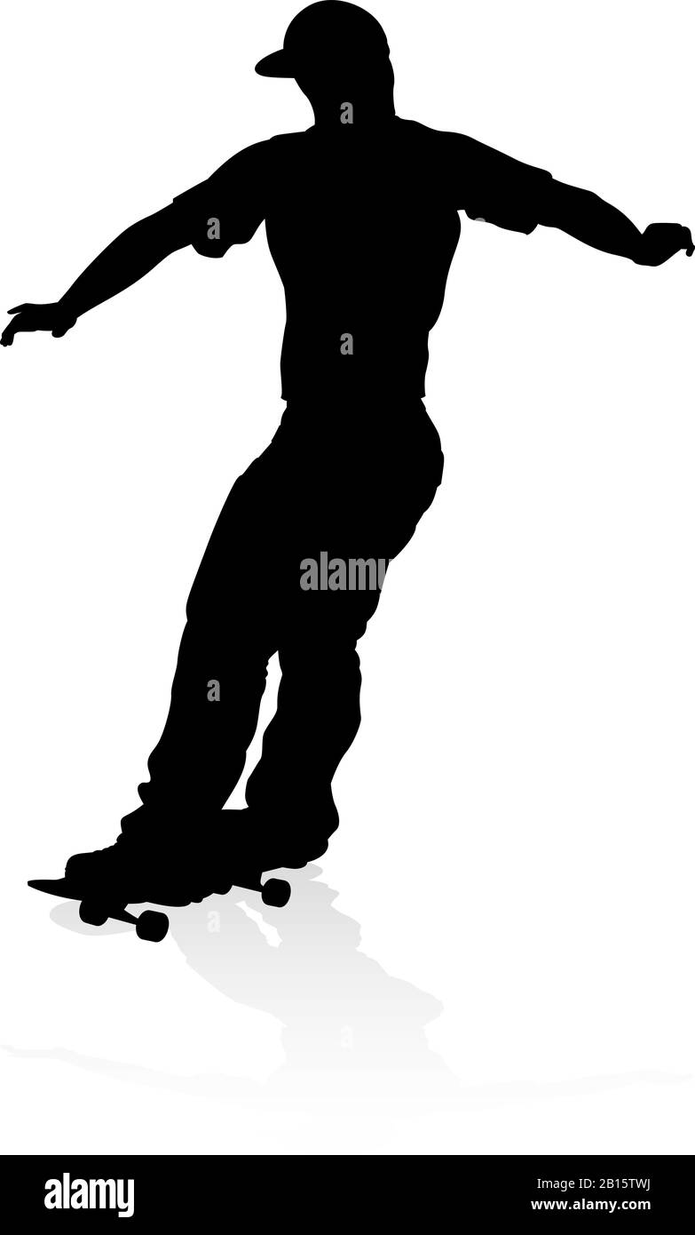 Silhouette Skater Skateboarder Stock Vector Image & Art - Alamy