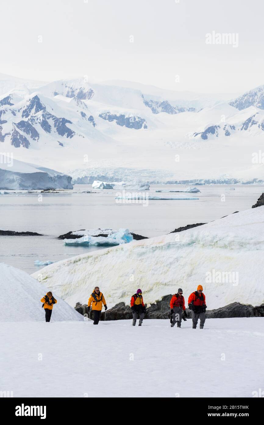 Icebergs and dramatic mountain scenery from Detaille Island, Graham ...