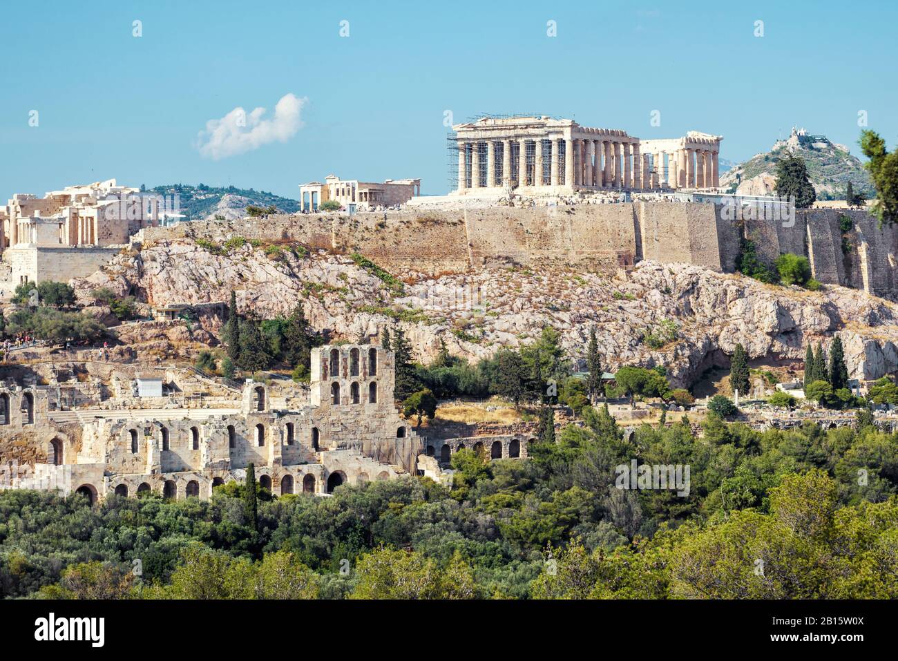 Scenic view of the Acropolis of Athens, Greece. The ancient Greek ...