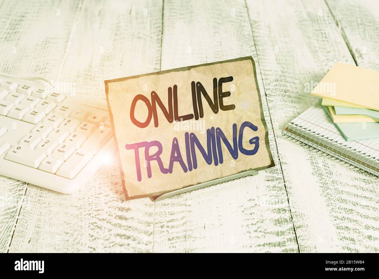 Text sign showing Online Training. Business photo text Computer based ...