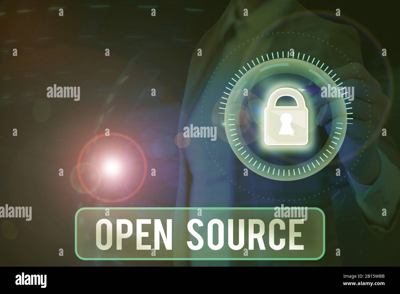Conceptual hand writing showing Open Source. Concept meaning denoting software which original ...