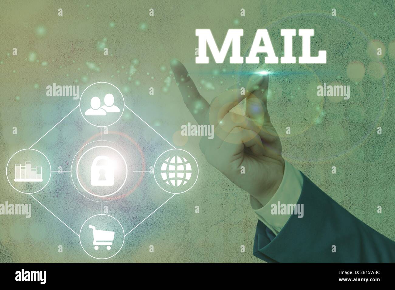 Conceptual hand writing showing Mail. Concept meaning letters or parcel ...