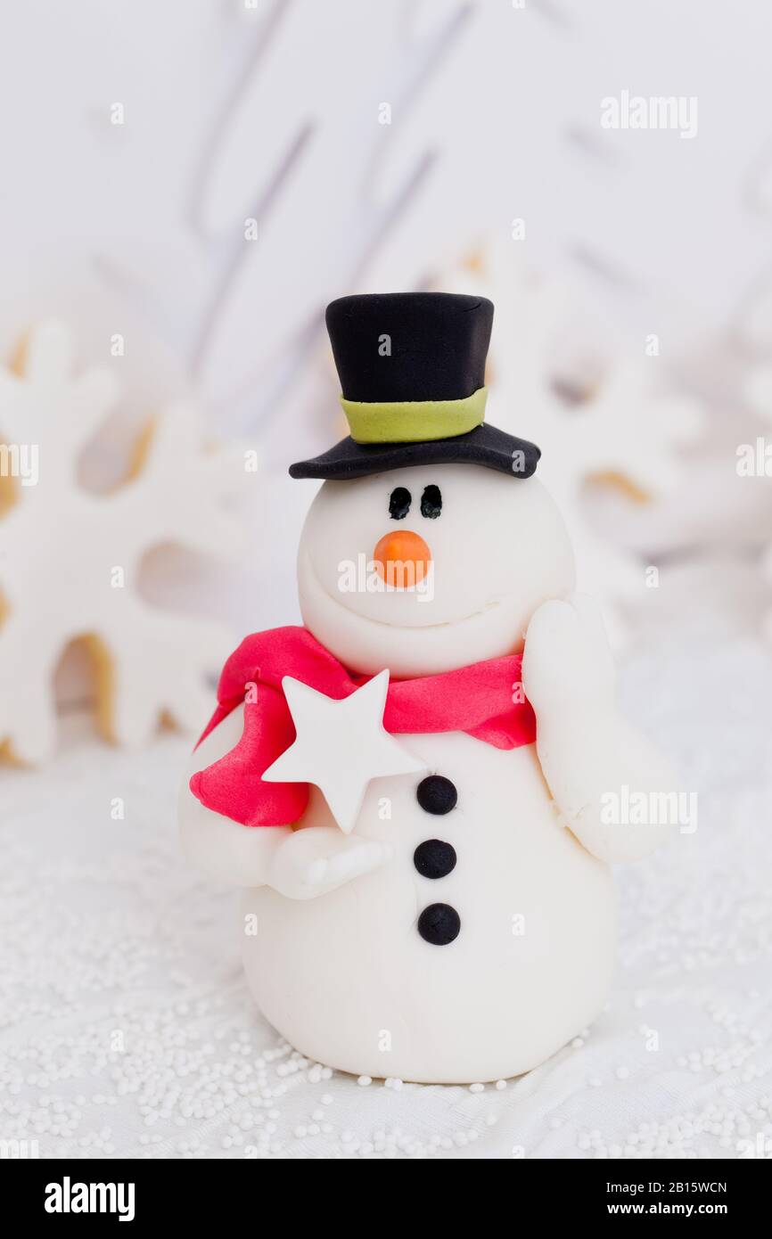 snowman made of fondant Stock Photo - Alamy