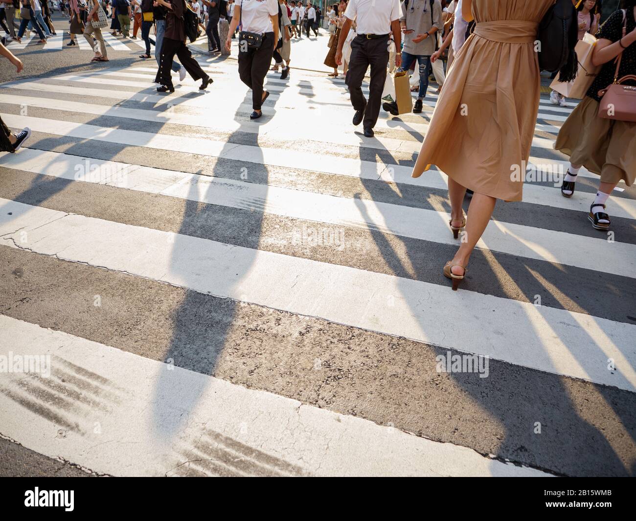 Shibuya, Japan - 23 9 19: In the crowd crossing the Shibuya scramble ...