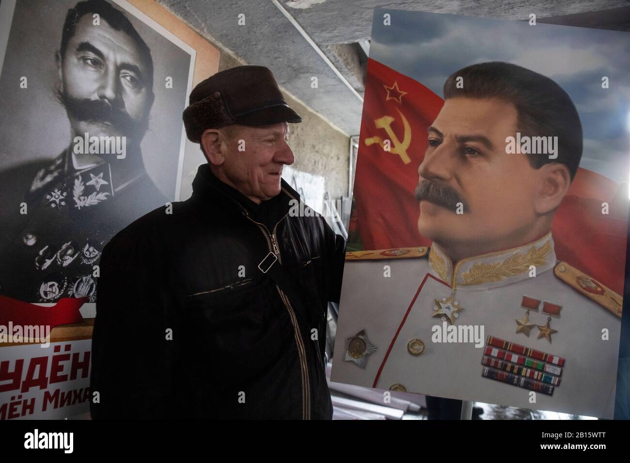 Moscow, Russia. 23rd of February, 2020 Participants in a rally and a ...