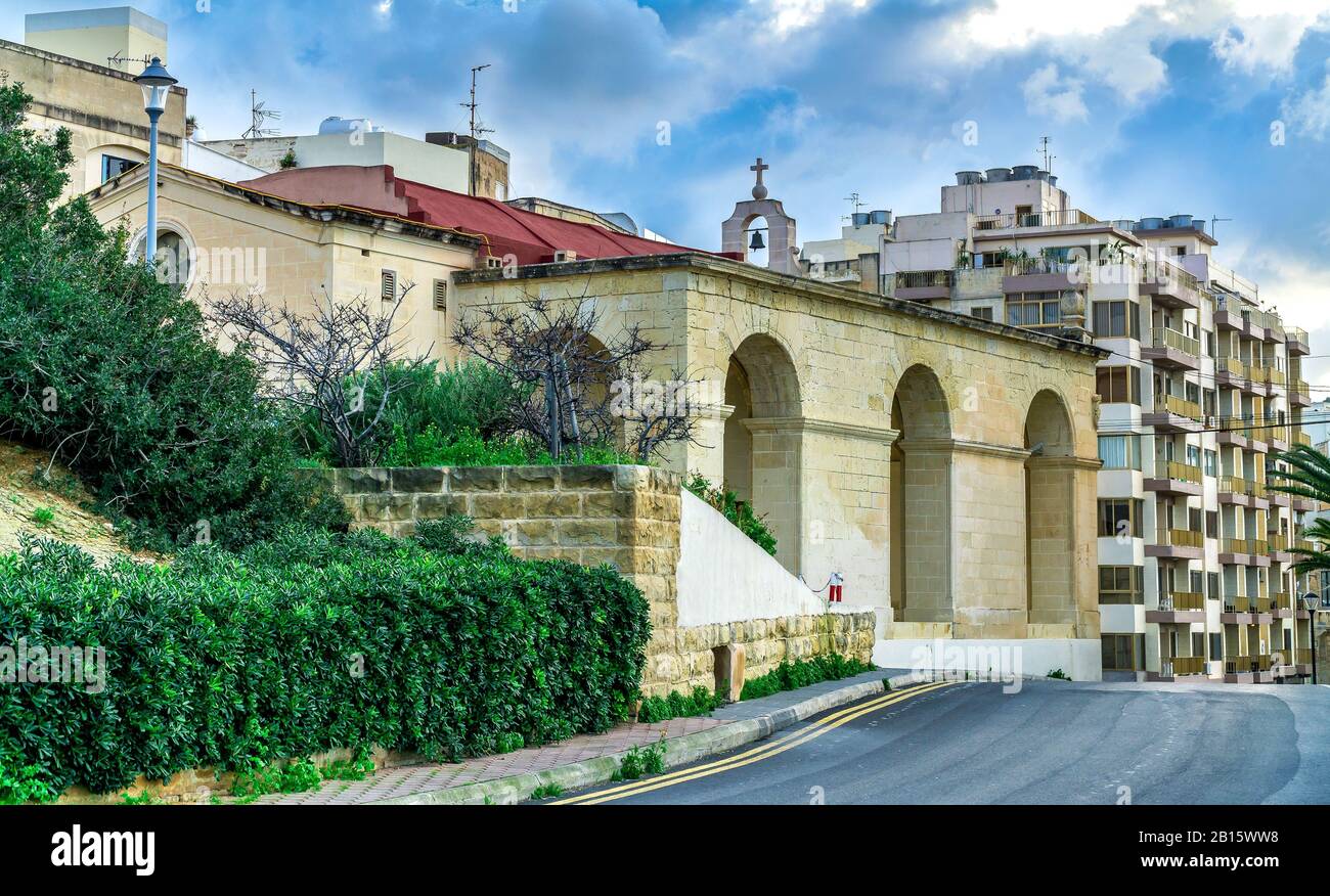 Malta, St. Paul’s Bay or San Pawl il-Bahar: 17th century church of St ...