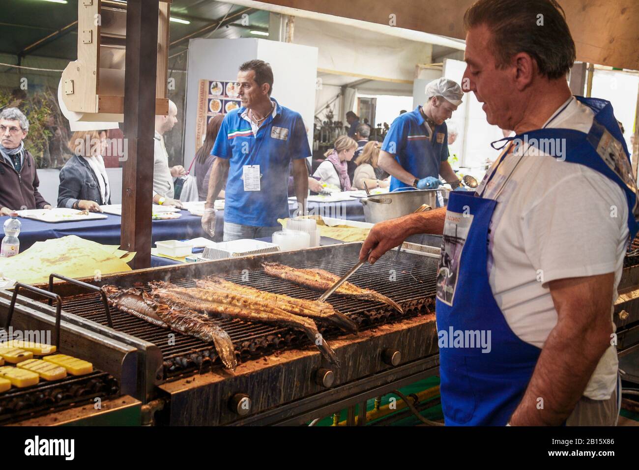 Italy Emilia Romagna Comacchio - eel festival - Grilled Eel Stock Photo ...