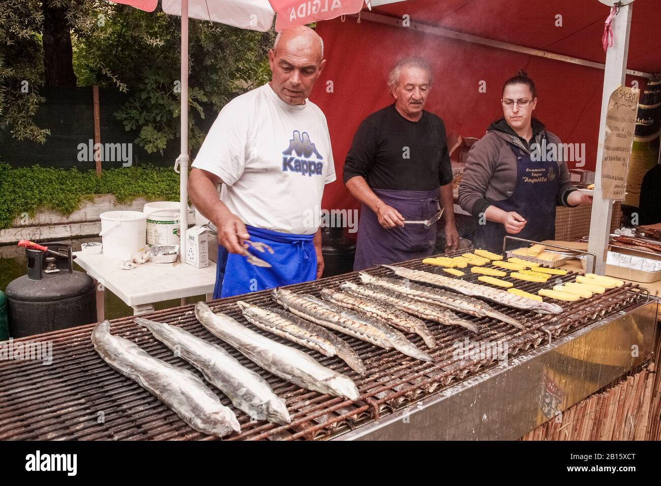 Italy Emilia Romagna Comacchio - eel festival - Grilled eel Stock Photo ...