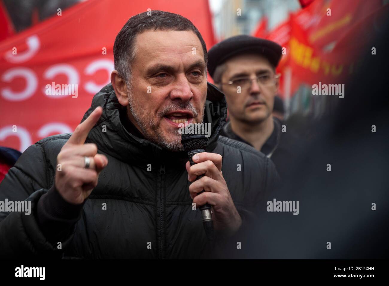 Moscow, Russia. 23rd of February, 2020 Russian politician and TV presenter Maxim Shevchenko in a ...