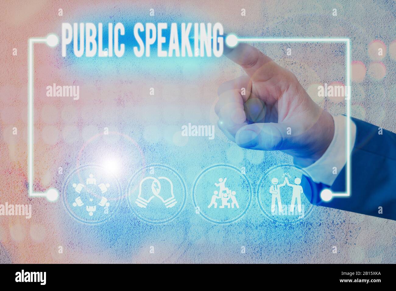 Writing note showing Public Speaking. Business concept for art of ...