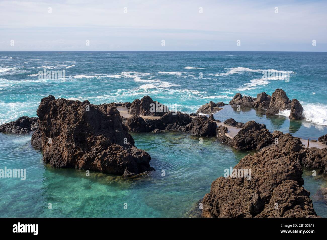 Coastline in Porto Moniz on Madeira Island. Portugal Stock Photo - Alamy