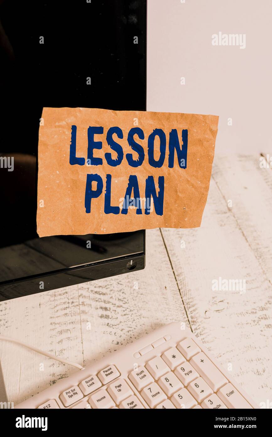 Writing note showing Lesson Plan. Business concept for a teacher s is ...