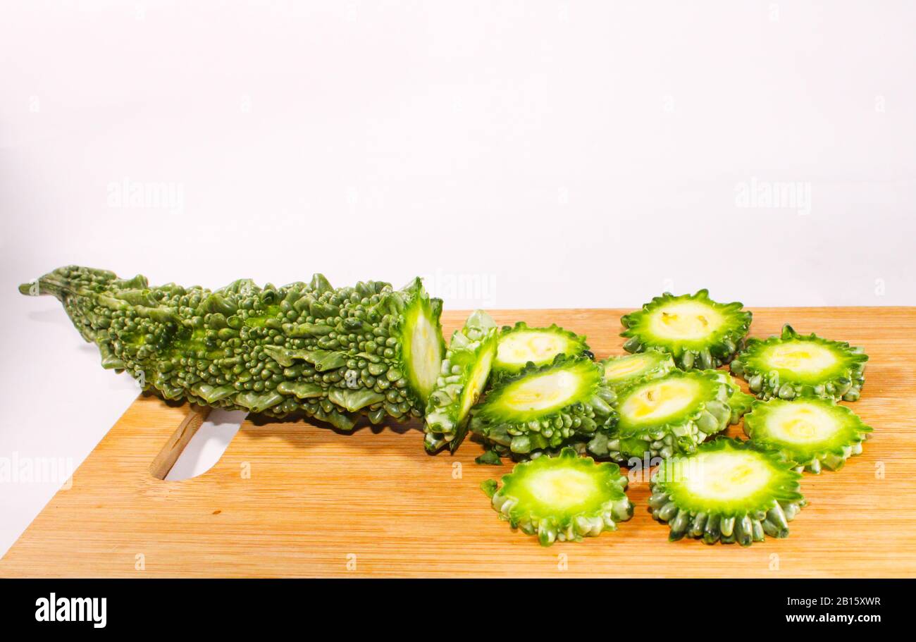 A green beautiful bitter gourd with good texture Stock Photo - Alamy