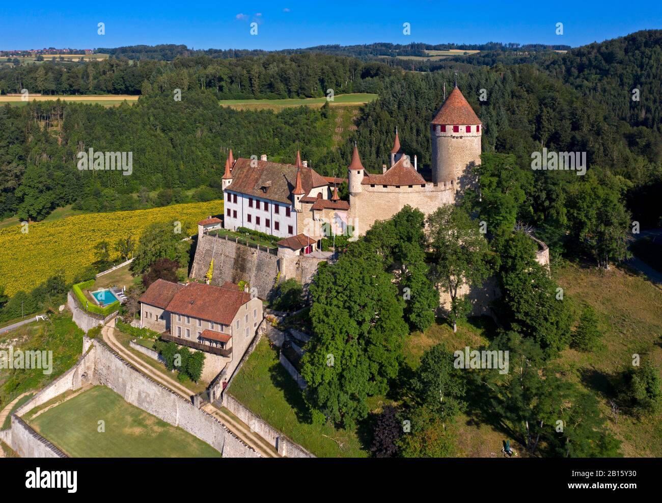 Lucens Castle, Chateau de Lucens, Lucens, Vaud, Switzerland Stock Photo ...