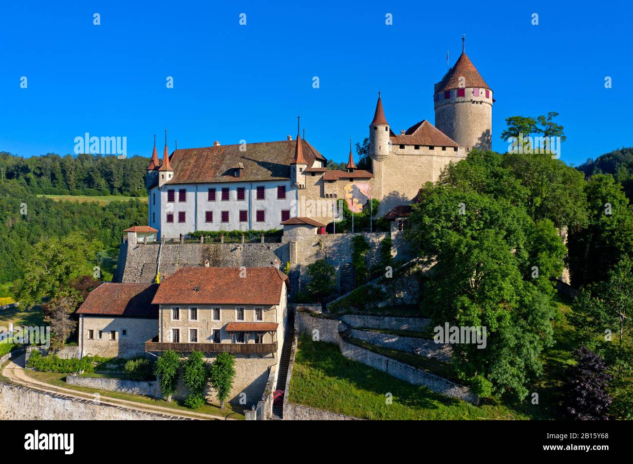 Lucens Castle, chateau de Lucens, Lucens, Vaud, Switzerland Stock Photo ...