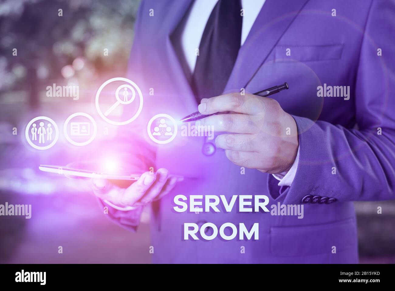 Writing note showing Server Room. Business concept for a room used to ...
