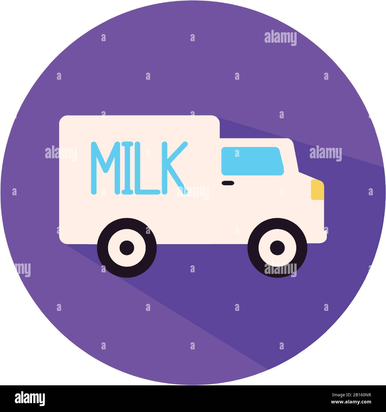 milk truck flat style icon design, Drink dairy beverage breakfast fresh ...